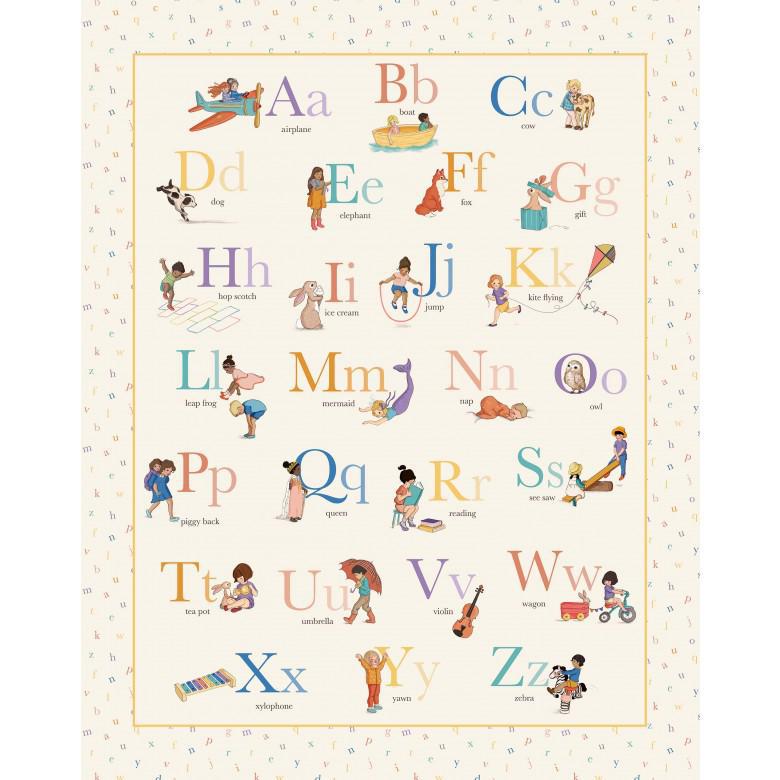 Michael Miller Playground and Park A to Z Alphabet Panel Multi DDC1223
