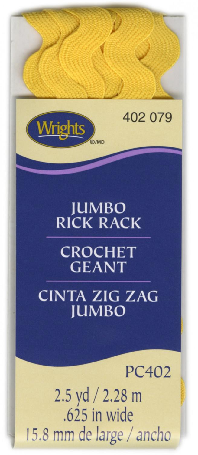 Wrights Jumbo Rick Rack 2-1/2yd Yellow | Sewjersey.com